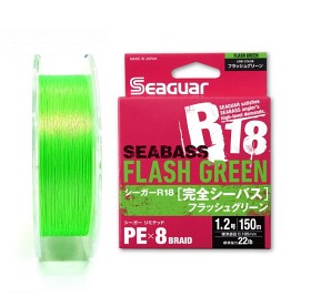 Seaguar R18 Kanzen Seabass 150m Flash Green Flätlina | Fiske.se - Bra priser & fri frakt över 599:-